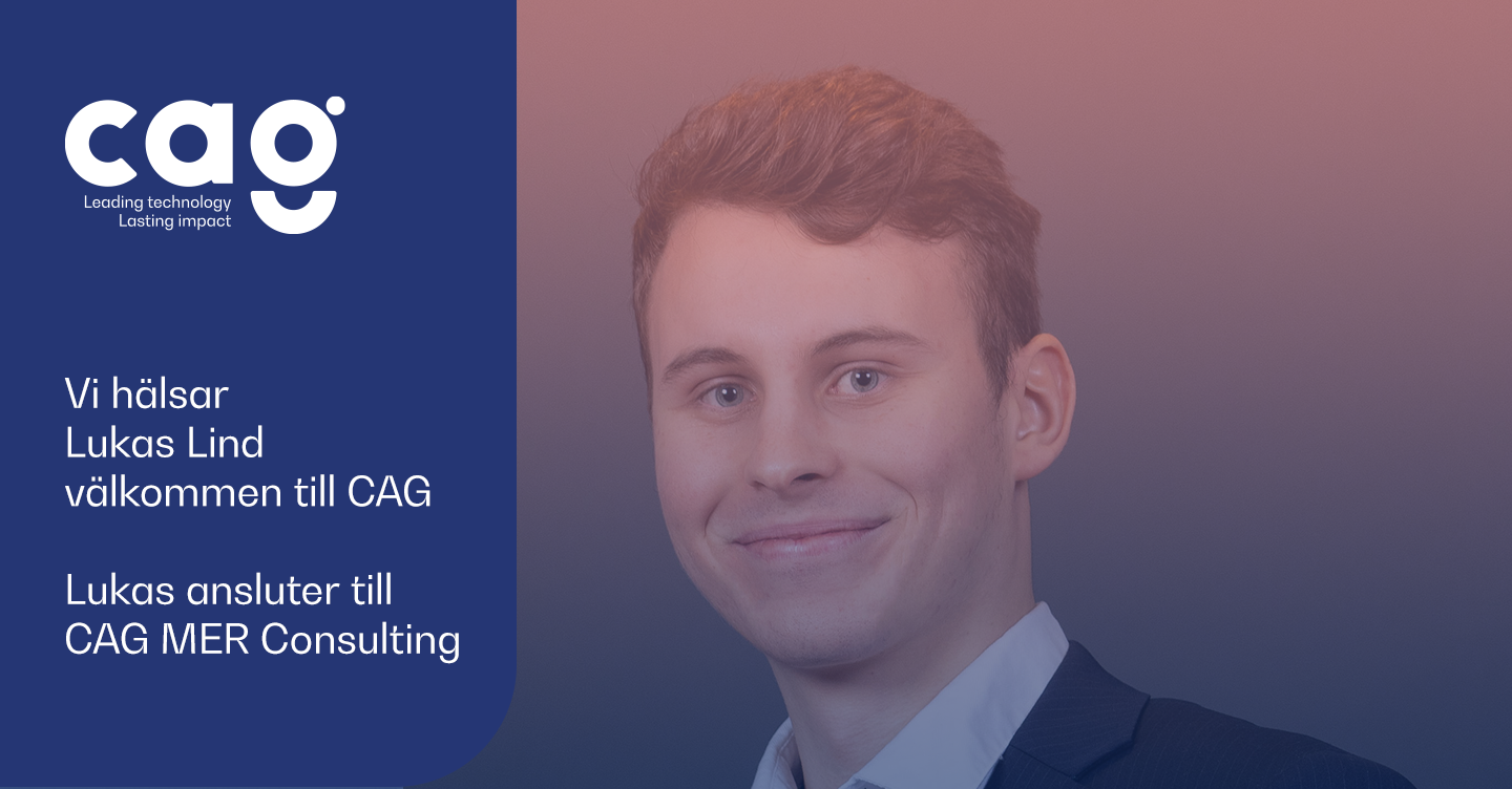 Vi hälsar Lukas Lind välkommen till CAG – CAG